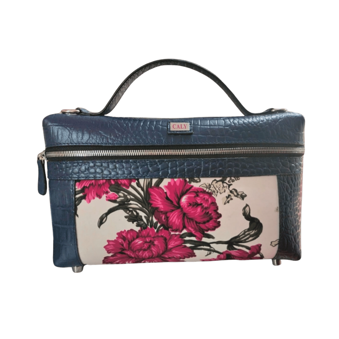 Handbag Croco Material Flower Motif Size M - Caly Batik Bag
