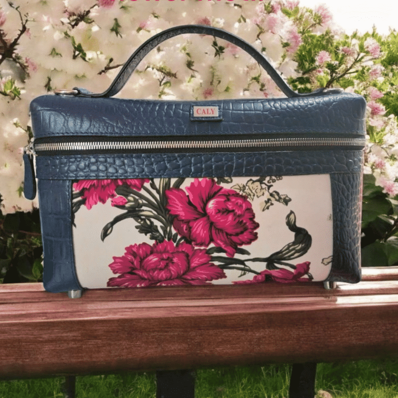 Handbag Croco Material Flower Motif Size M - Caly Batik Bag